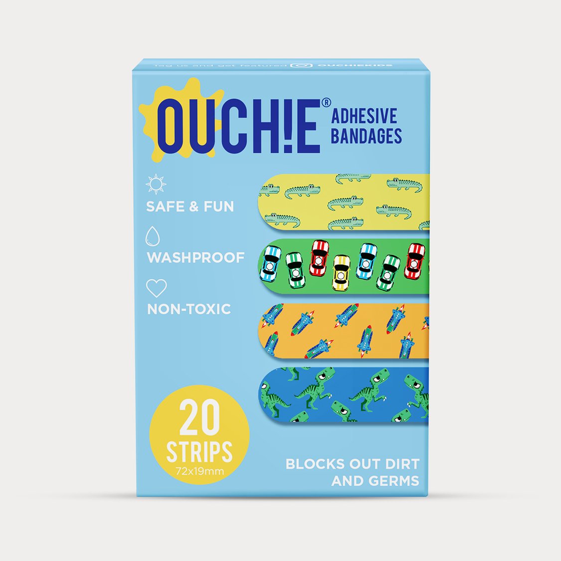 Buy Ouchie Printed Adhesive Bandages (20 Strips) from Ouchie at just ...