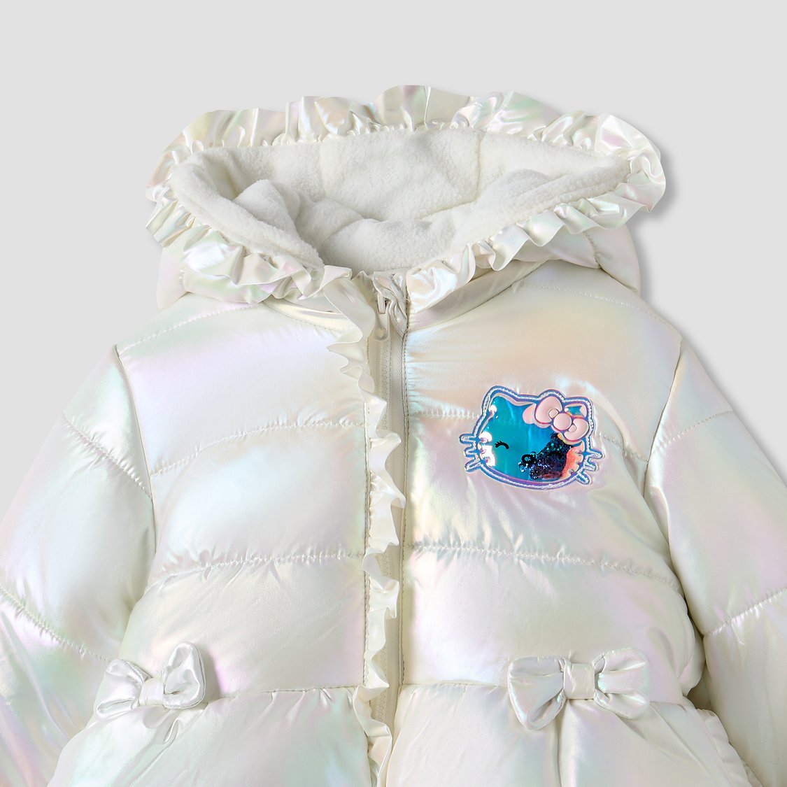 Buy Juniors Hello Kitty Applique Hooded Puffer Jacket from Juniors at ...