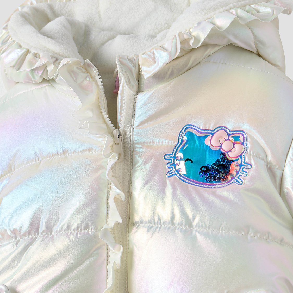 Buy Juniors Hello Kitty Applique Hooded Puffer Jacket from Juniors at ...