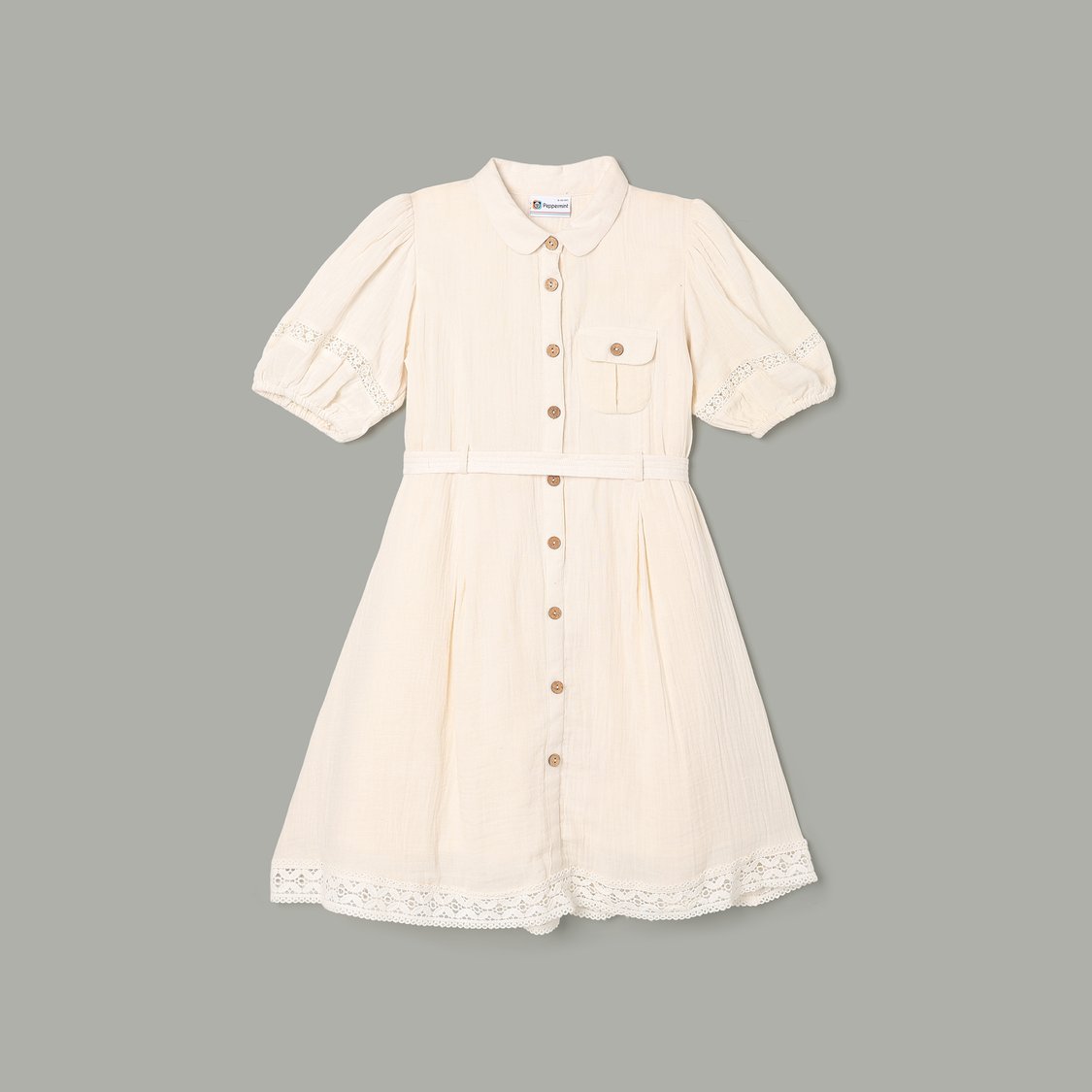 Buy PEPPERMINT Girls Textured Shirt Dress from Peppermint at just INR ...