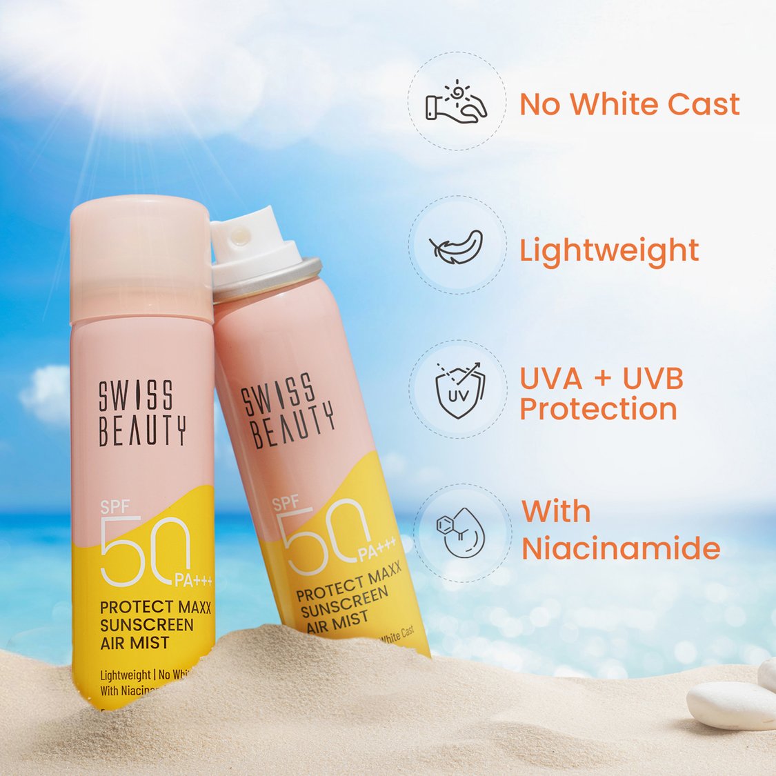 Buy SWISS BEAUTY Protect Maxx Sunscreen Air Mist - 80ml from Swiss ...