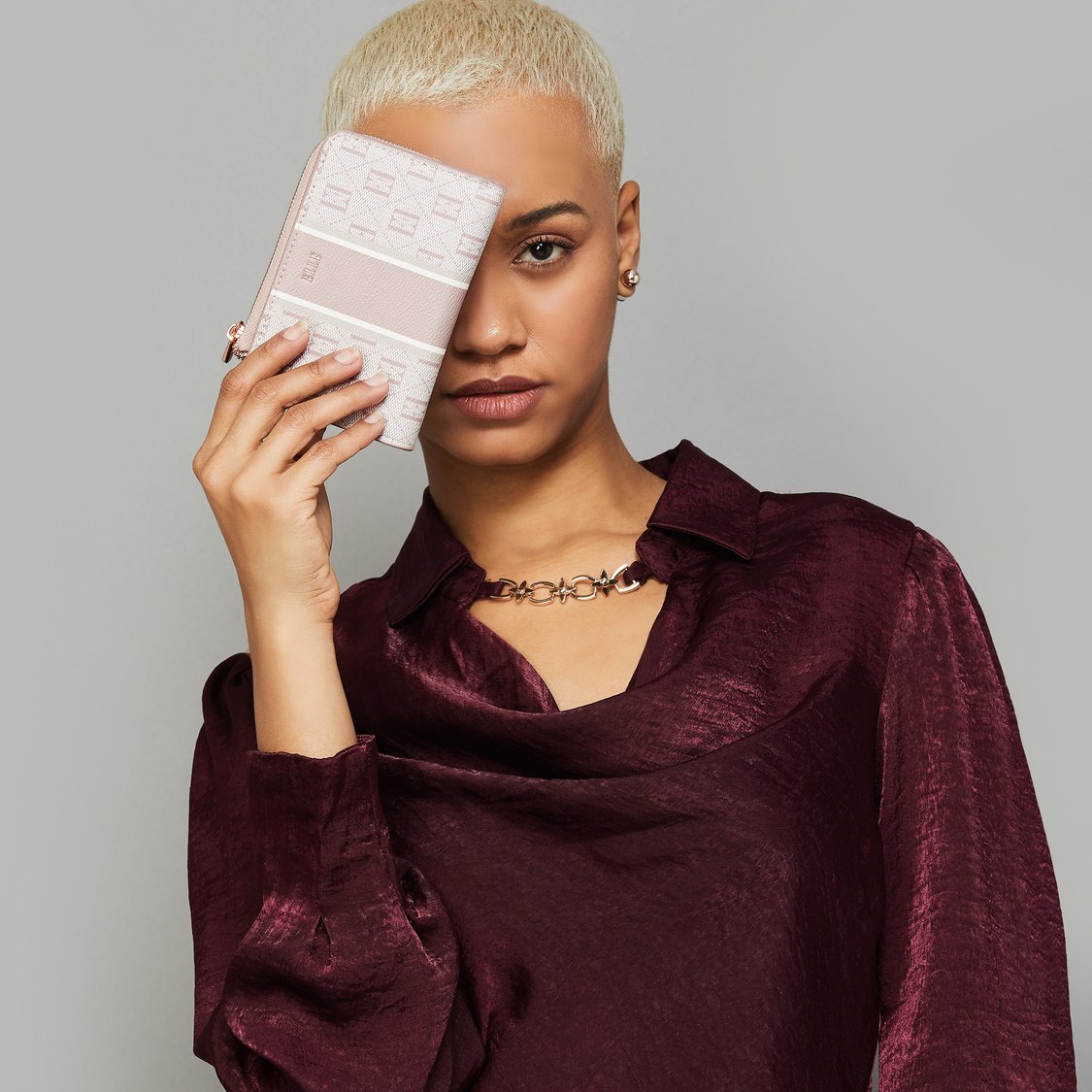 Buy ELLE Monogram Zip-Around Wallet from Elle at just INR 1499.0