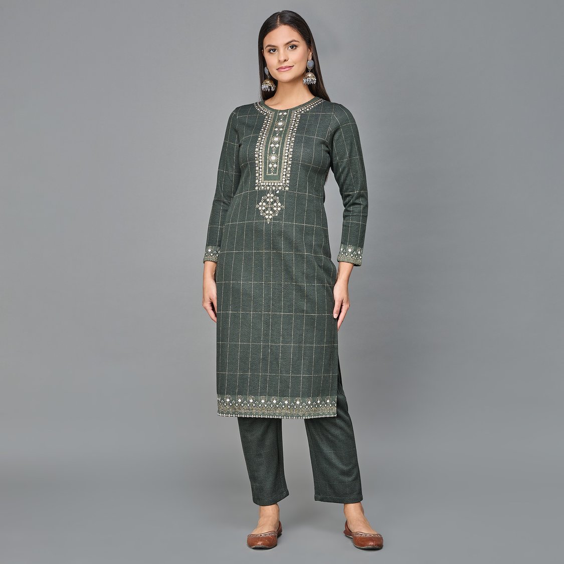 Buy MONTE CARLO Printed Straight Winter Kurta Set from Monte Carlo at ...