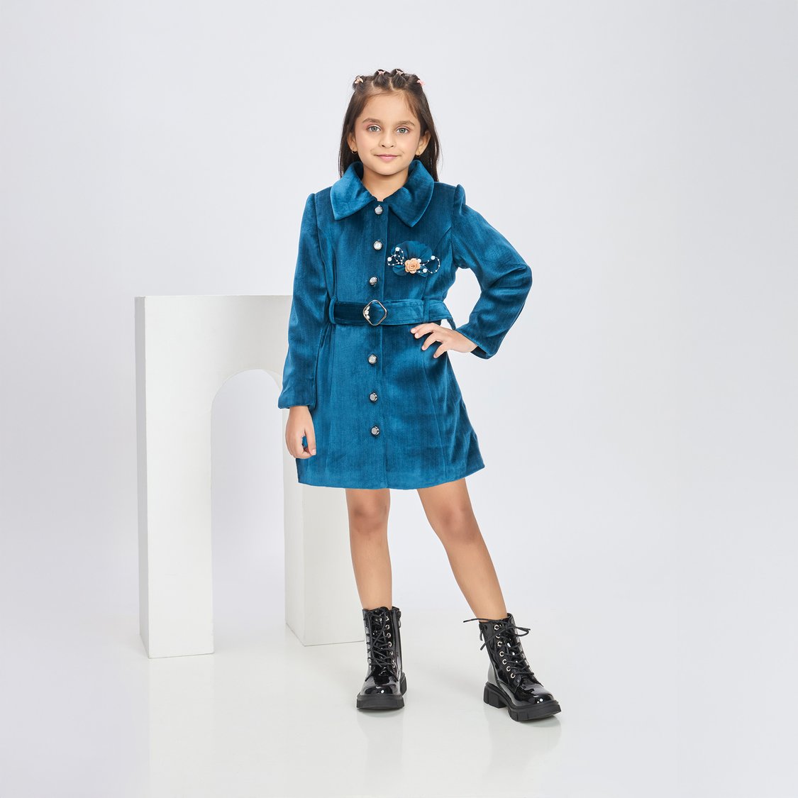 Buy PEPPERMINT Girls Embroidered Belted Dress from Peppermint at just ...