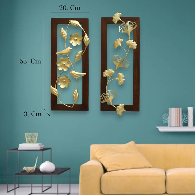 Buy VEDAS Mystical Metal Set of 2 Flower Wall Accents from Vedas at ...