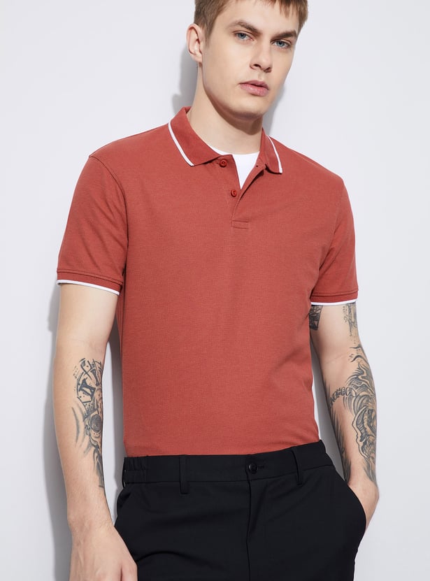 Buy FAME FOREVER Solid Polo T-shirt from Fame Forever at just INR 899.0