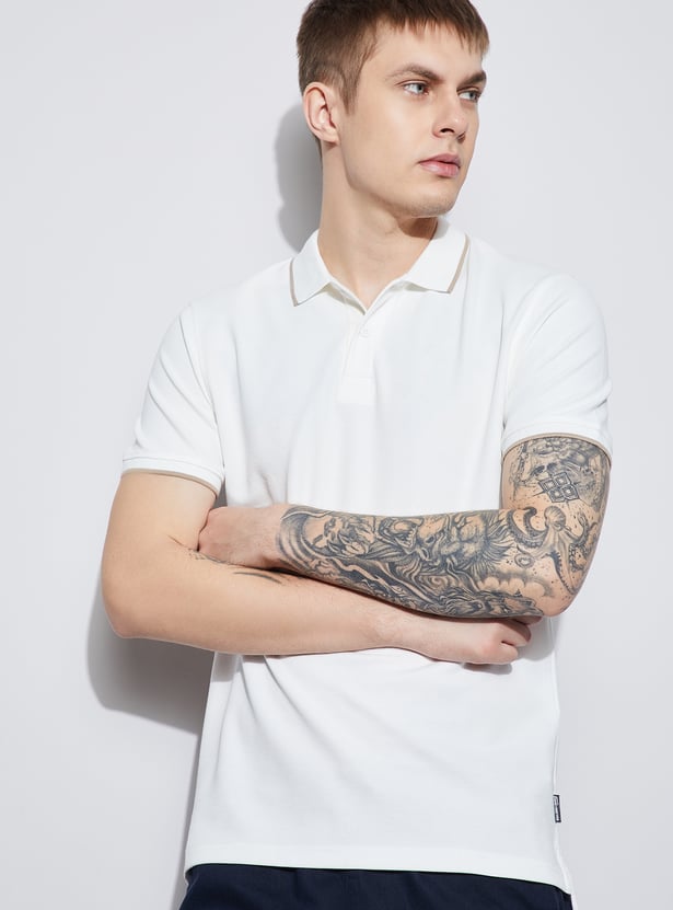 Buy FAME FOREVER Solid Polo T-shirt from Fame Forever at just INR 899.0