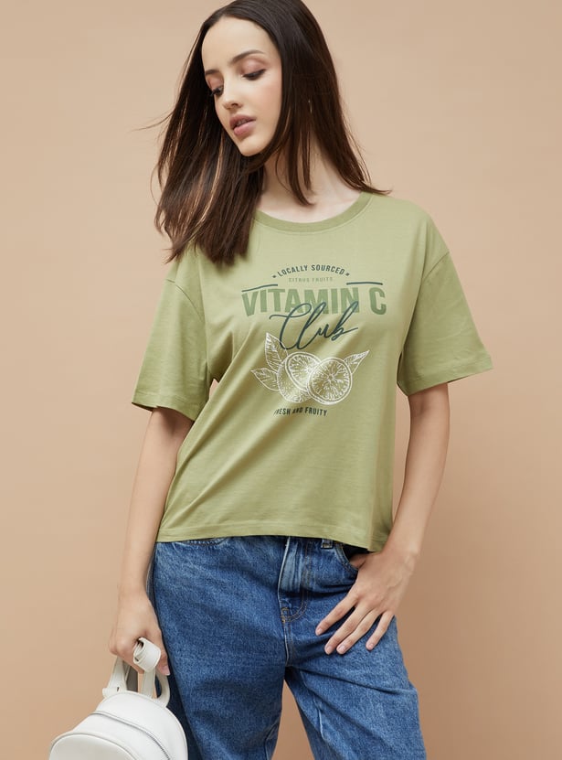Buy FAME FOREVER Printed Drop Shoulder T-shirt from Fame Forever at just INR 399.0