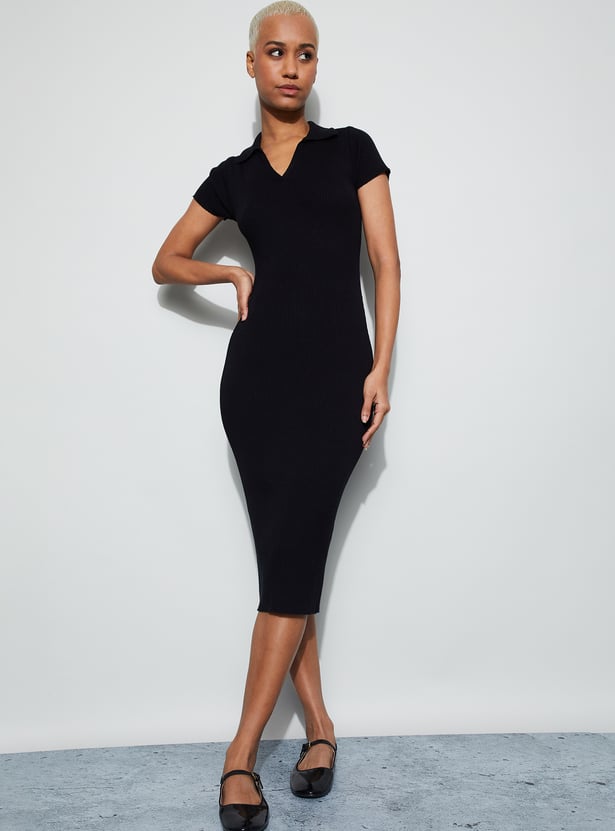 Buy GINGER Ribbed Bodycon Dress from Ginger at just INR 1699.0