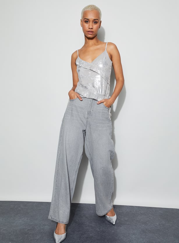 Buy GINGER Metallic Cami Top from Ginger at just INR 999.0