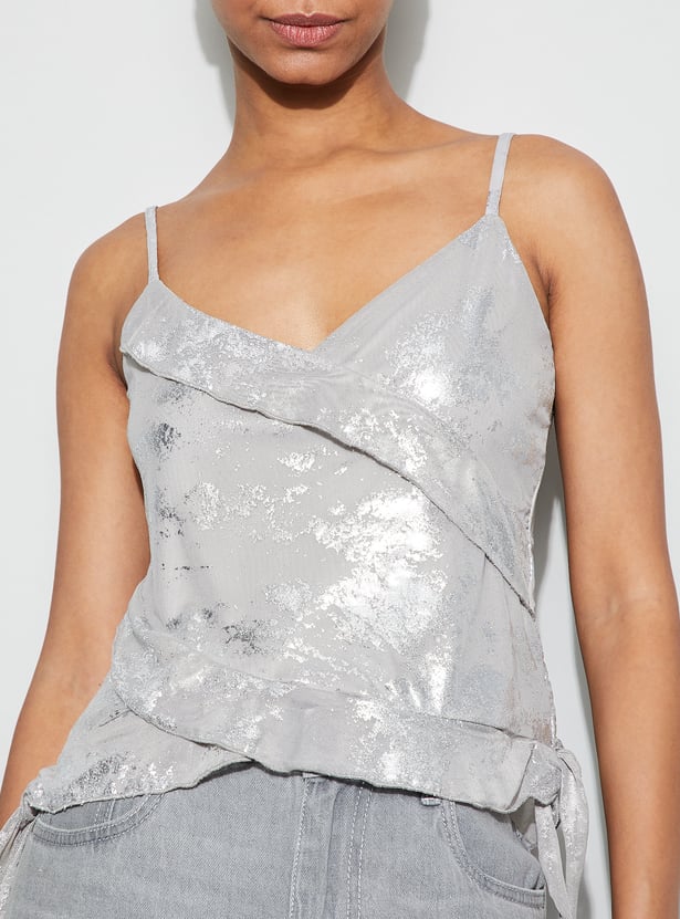 Buy GINGER Metallic Cami Top from Ginger at just INR 999.0