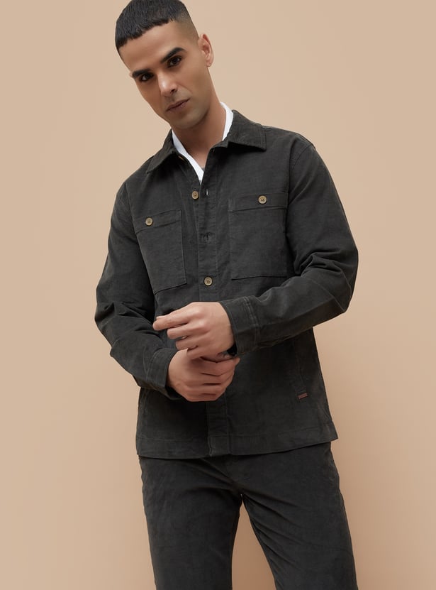Buy CODE Solid Regular Fit Shacket from CODE at just INR 2499.0