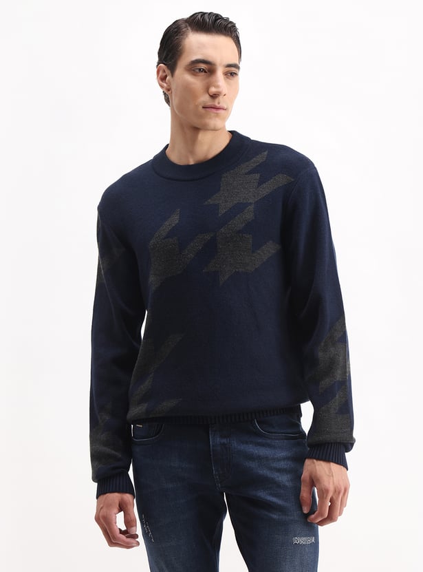 Buy RARE RABBIT Houndstooth Knit Sweater from Rare Rabbit at just INR ...