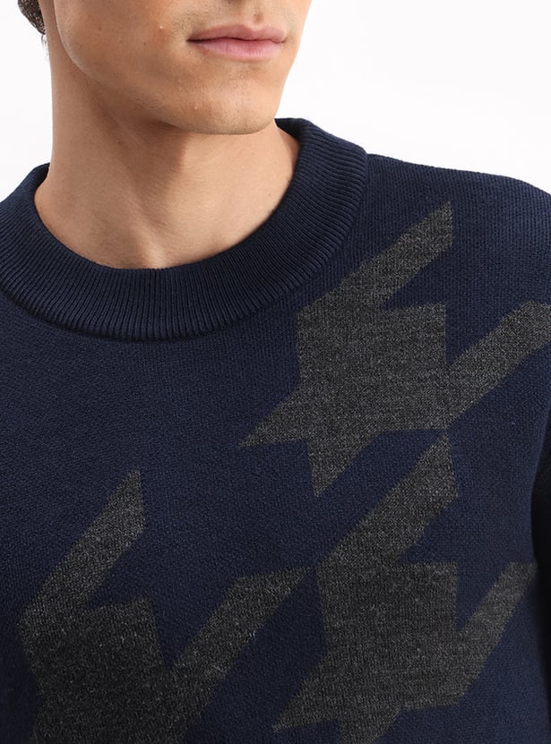 Buy RARE RABBIT Houndstooth Knit Sweater from Rare Rabbit at just INR ...