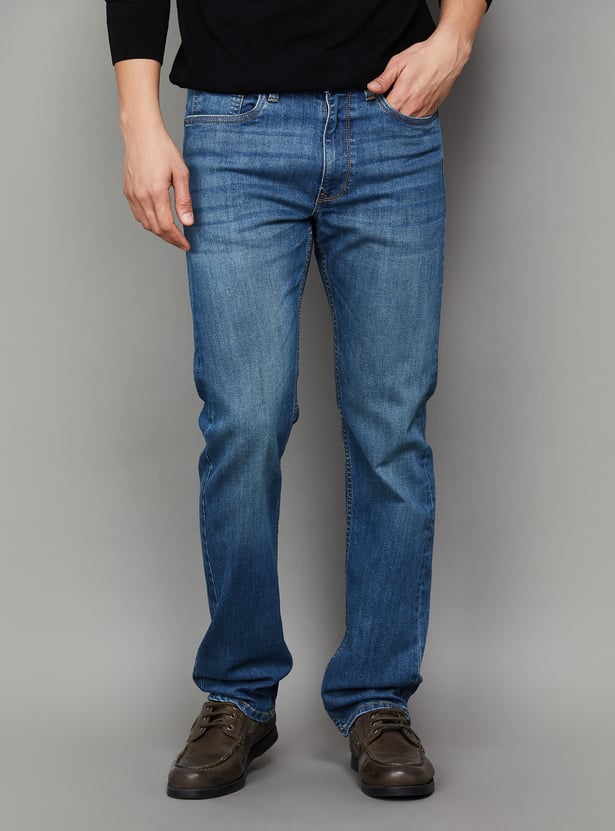 Buy LP JEANS Stonewashed Slim Straight Jeans from LP Jeans at just INR ...