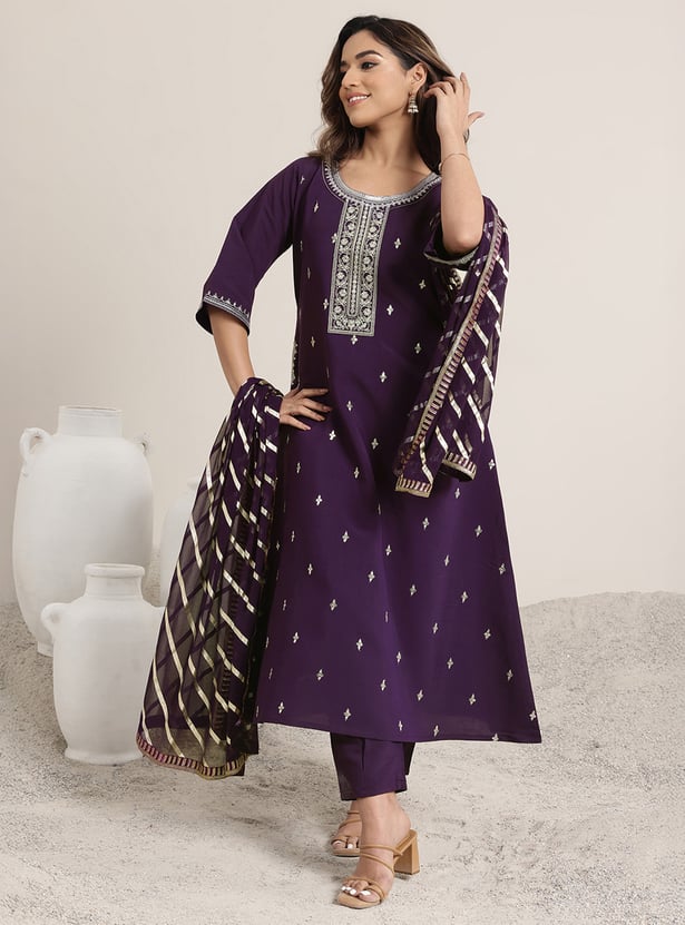 Buy LIBAS Embroidered Straight Kurta Set from Libas at just INR 4499.0