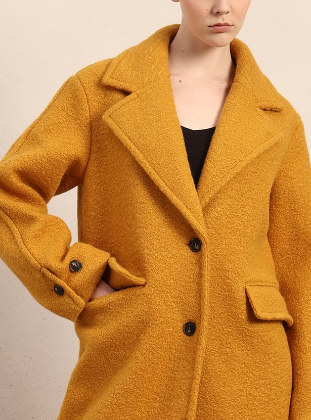 Buy VERO MODA Textured Single-Breasted Overcoat from Vero Moda at just ...