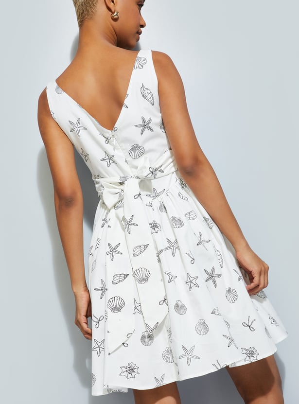 Buy ALAYA F x URB_N Women Printed Fit & Flare Mini Dress Online at just ...